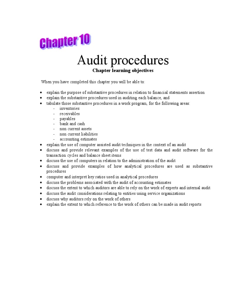 Chapter 10.audit Procedures | PDF | Accounts Payable | Inventory