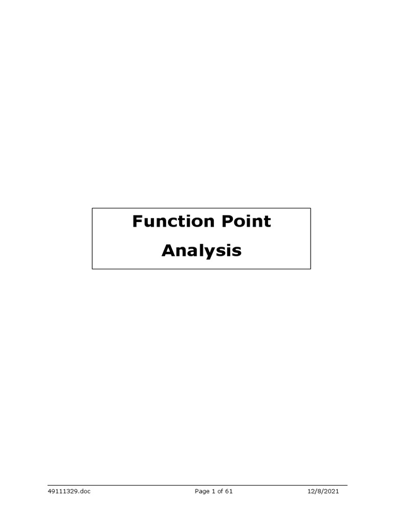 Function Point Analysis | PDF | Software Development | Software Development Process