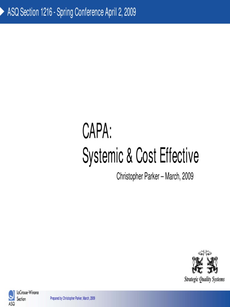 CAPA Presentation Spring 2009 PDF | PDF | Business