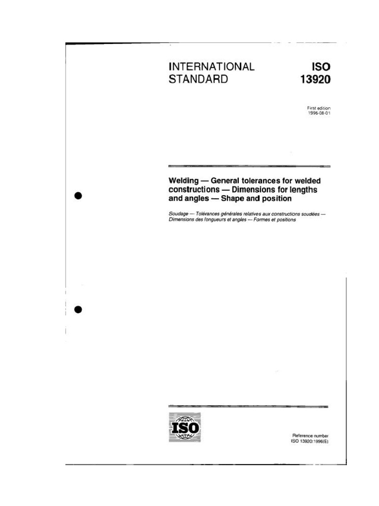 Iso 13920-1996 (E) - 1 | PDF