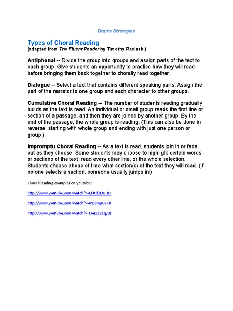Types of Choral Reading | PDF | Nature
