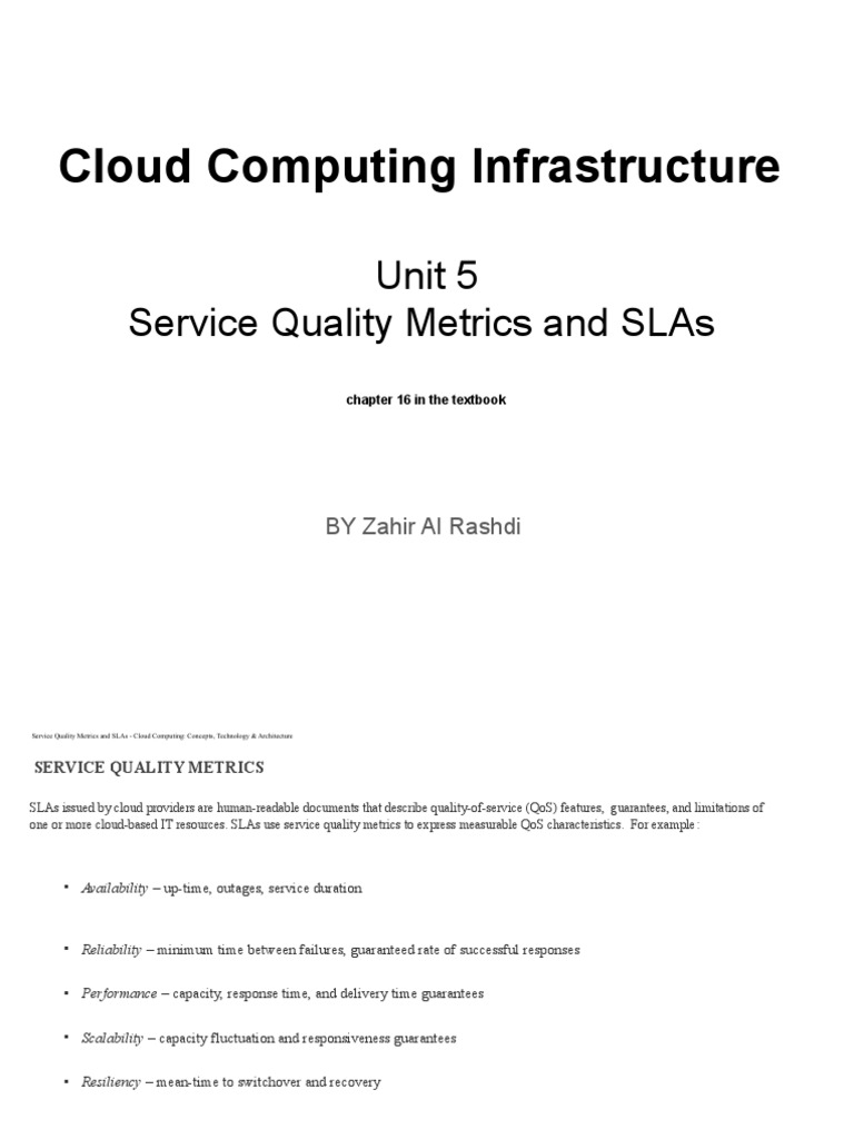 Cloud Computing SLAs and Quality Metrics | PDF | Service Level ...
