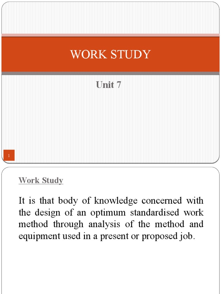 Unit 7 - WorkStudy | PDF | Time | Analysis