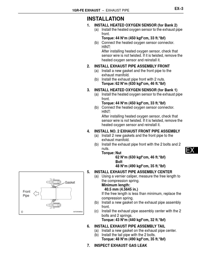 Installation: 1Gr-Fe Exhaust - Exhaust Pipe | PDF | Pipe (Fluid ...