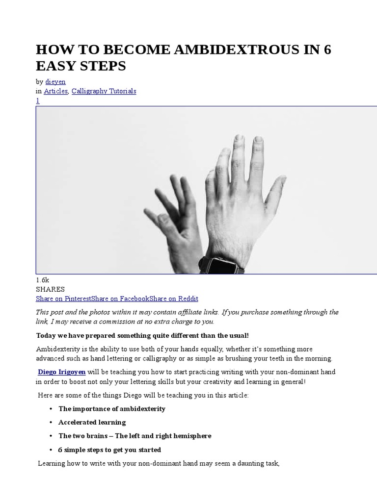 Mastering Ambidexterity in 6 Steps | PDF | Awareness | Handedness