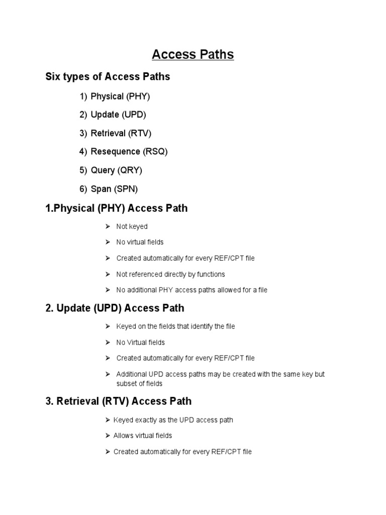 Access Paths | PDF | Information Science | Computing