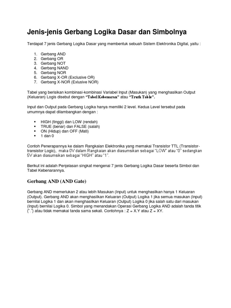 Gerbang Logika Dan Soal | PDF | Metode & Bahan Ajar