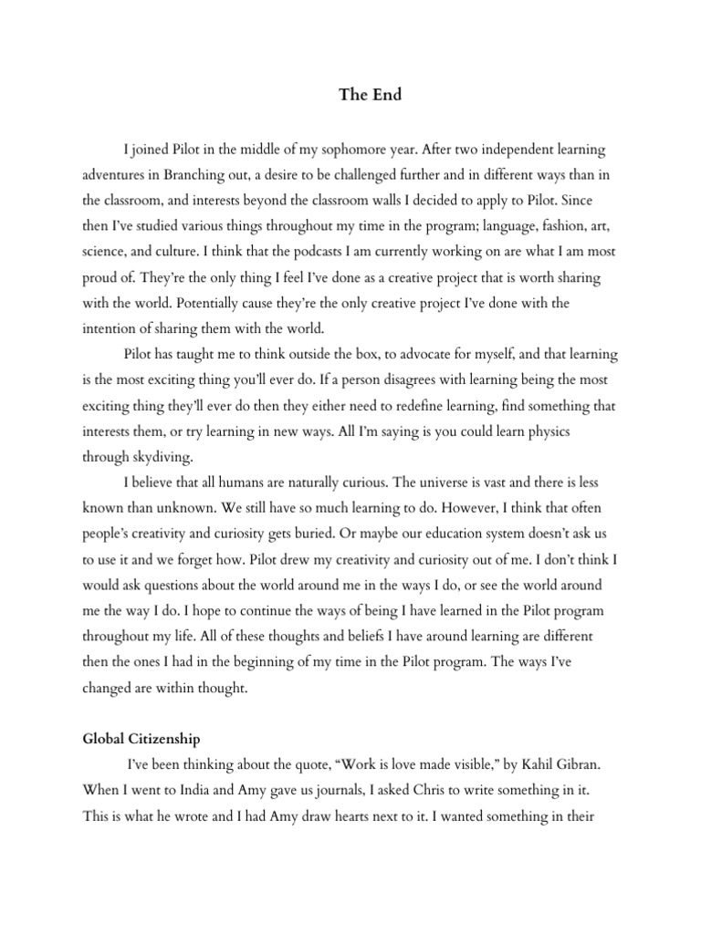 The Final Narrative - Madison Roberge | PDF | Curiosity | Podcast