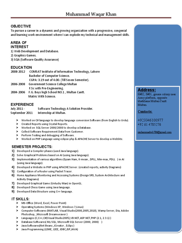 Waqar - Khan - CV Updated | PDF | Ajax (Programming) | Php