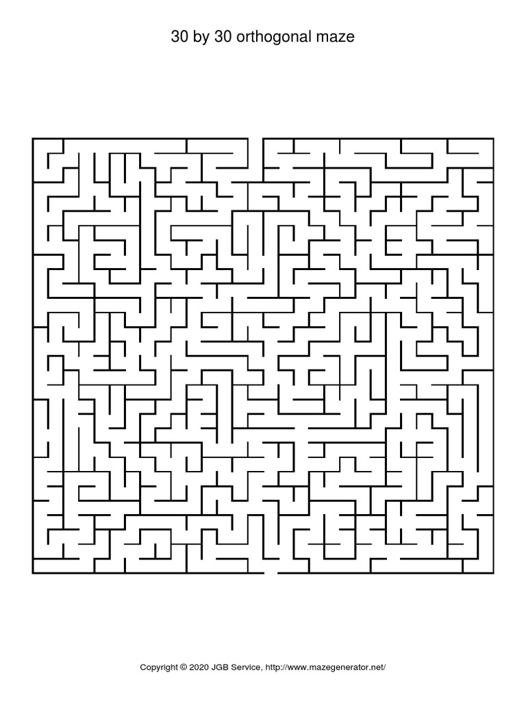 30 by 30 Orthogonal Maze Soluzioi PDF | PDF