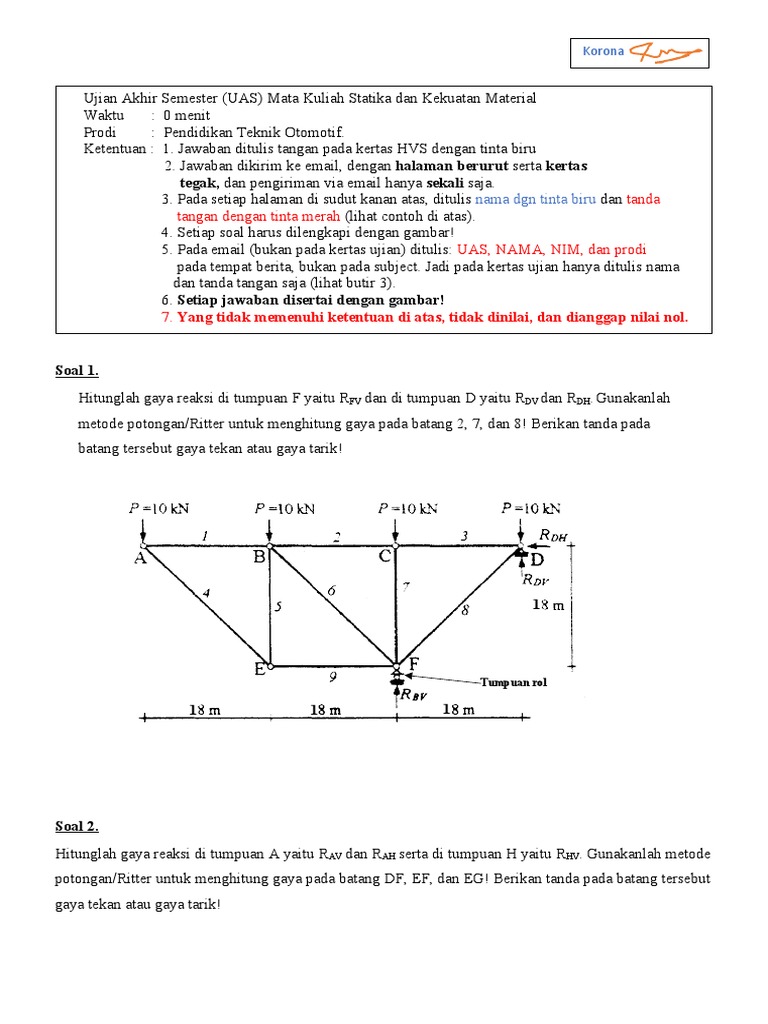 Soal Statika 7 | PDF