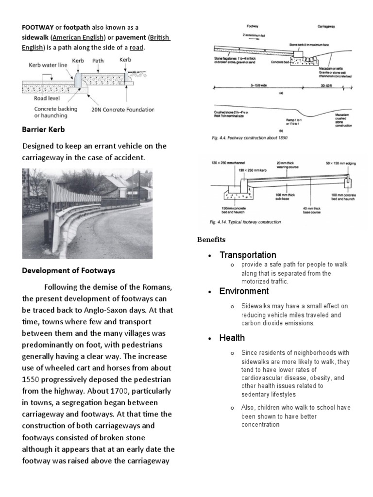 The History, Development, Design, and Benefits of Footways (Sidewalks ...