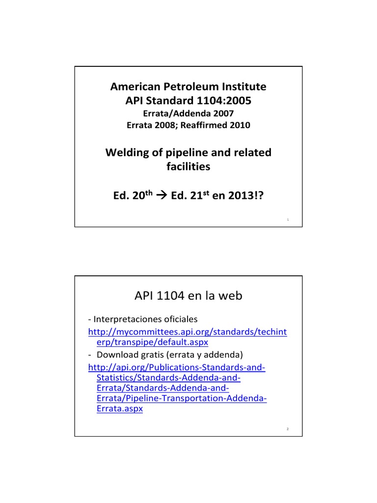 API 1104-b20120620 - SP | PDF | Soldadura | Construcción