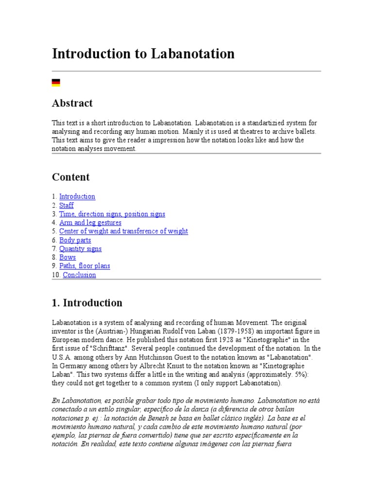 Introduction To Labanotation | PDF | Dance Science | Teaching Mathematics