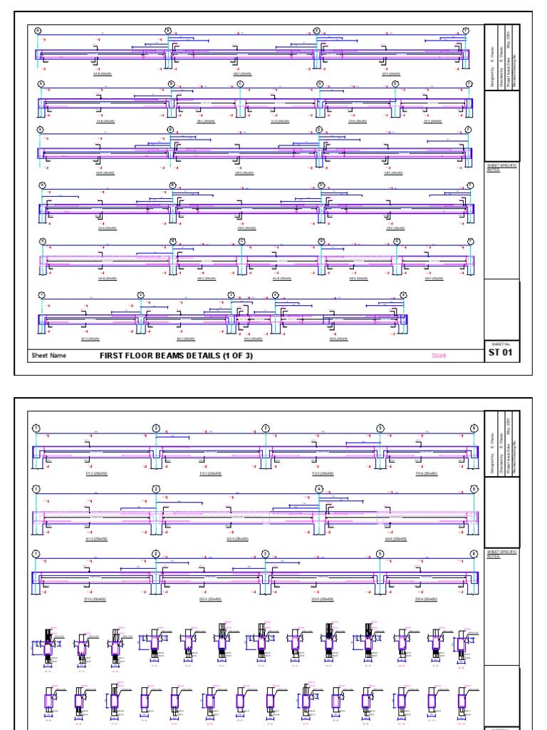 First Floor Beams Details (1 of 3) : Sheet Name | PDF
