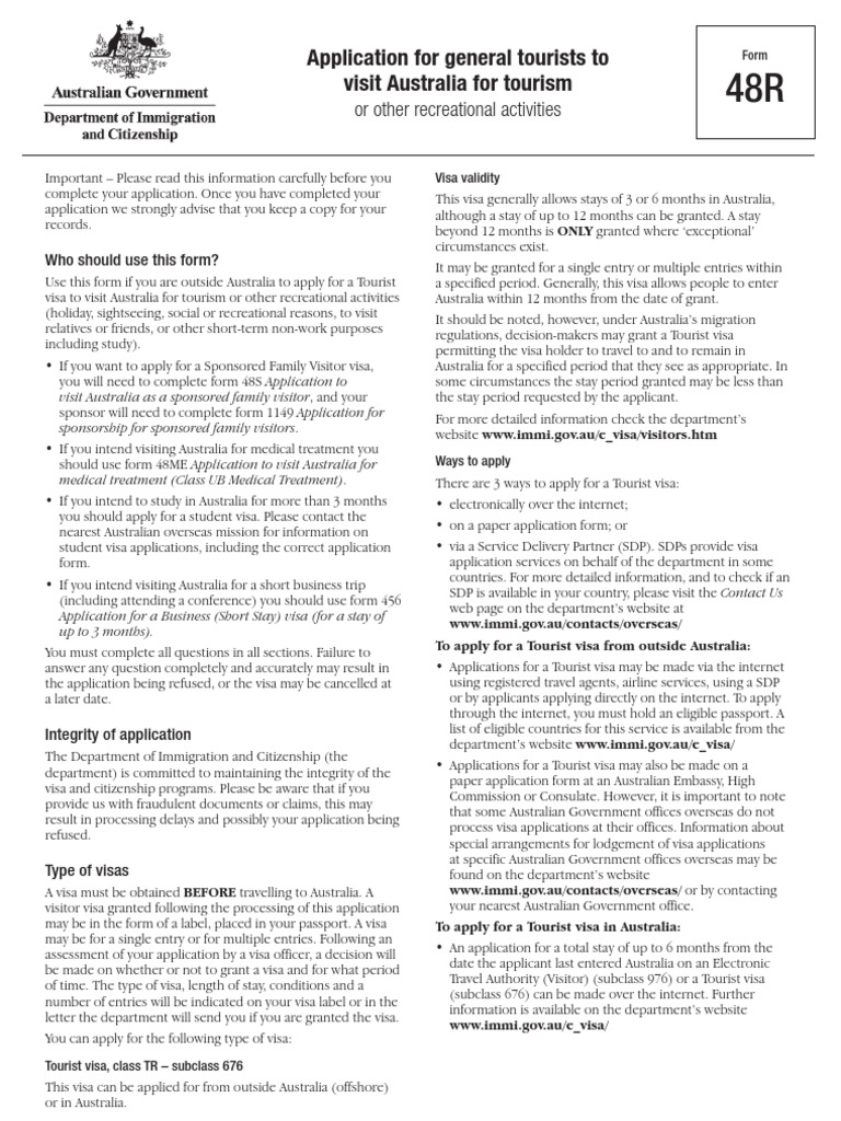 Australia Tourist Visa Application Guide | PDF | Travel Visa | Passport
