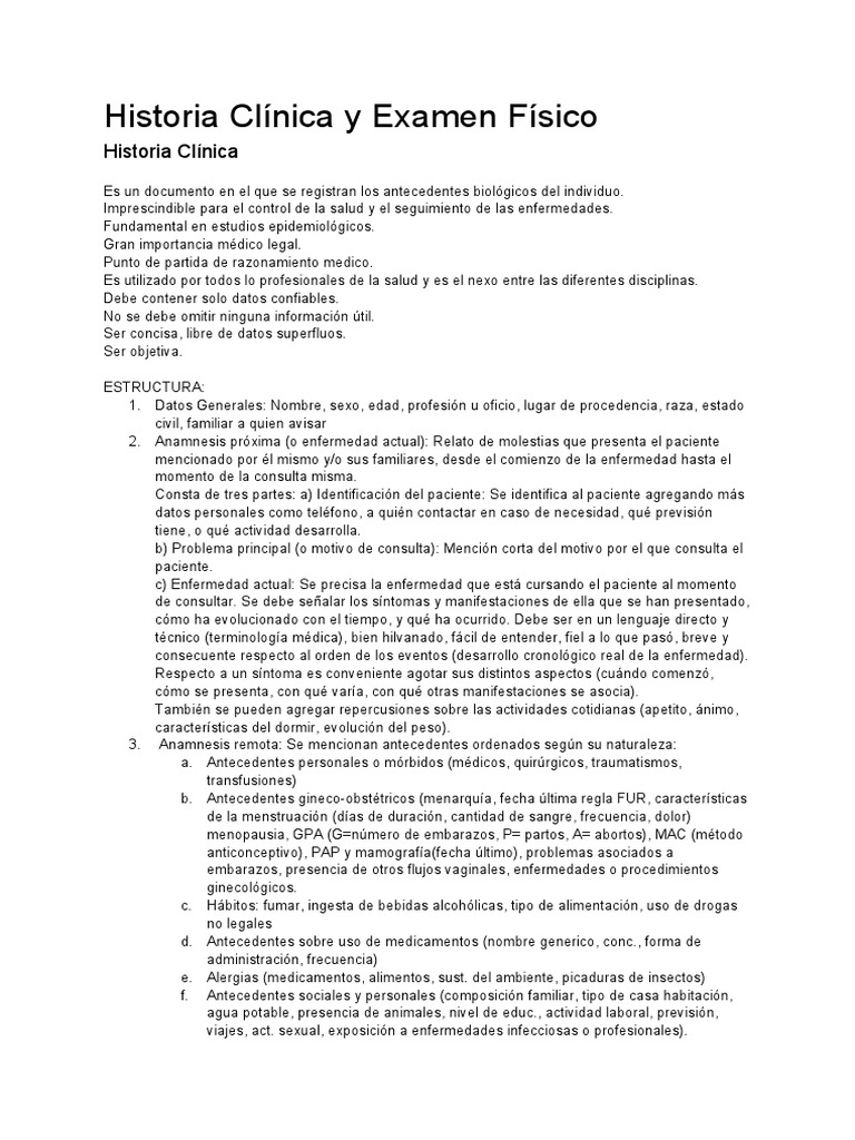 Examen Fisico | PDF | Historial médico | Pie