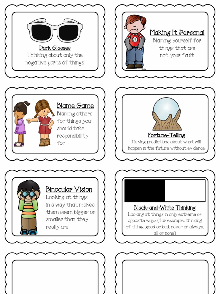 Thinking Errors Strategy Cards | PDF
