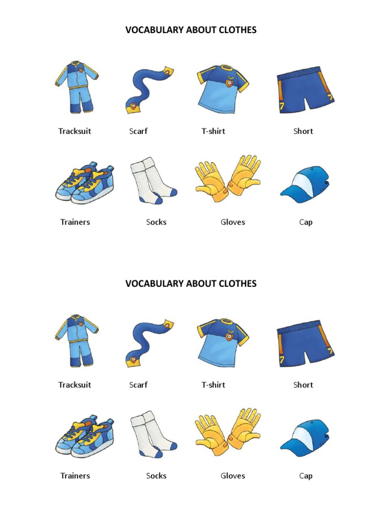 Vocabulario Clothes | PDF