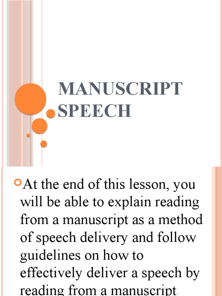 Manuscript Speech | PDF | Speech | Nonverbal Communication