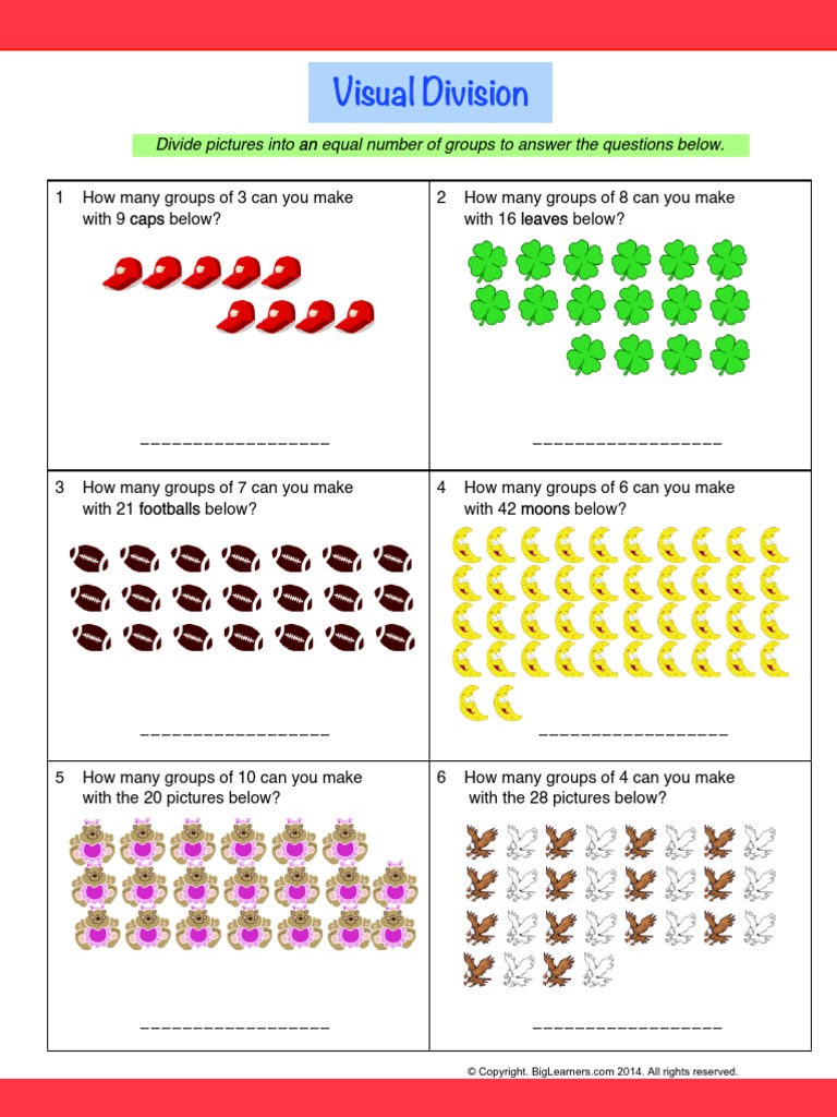 Visual Division Worksheets A2Zworksheets:Worksheet Of Math Division