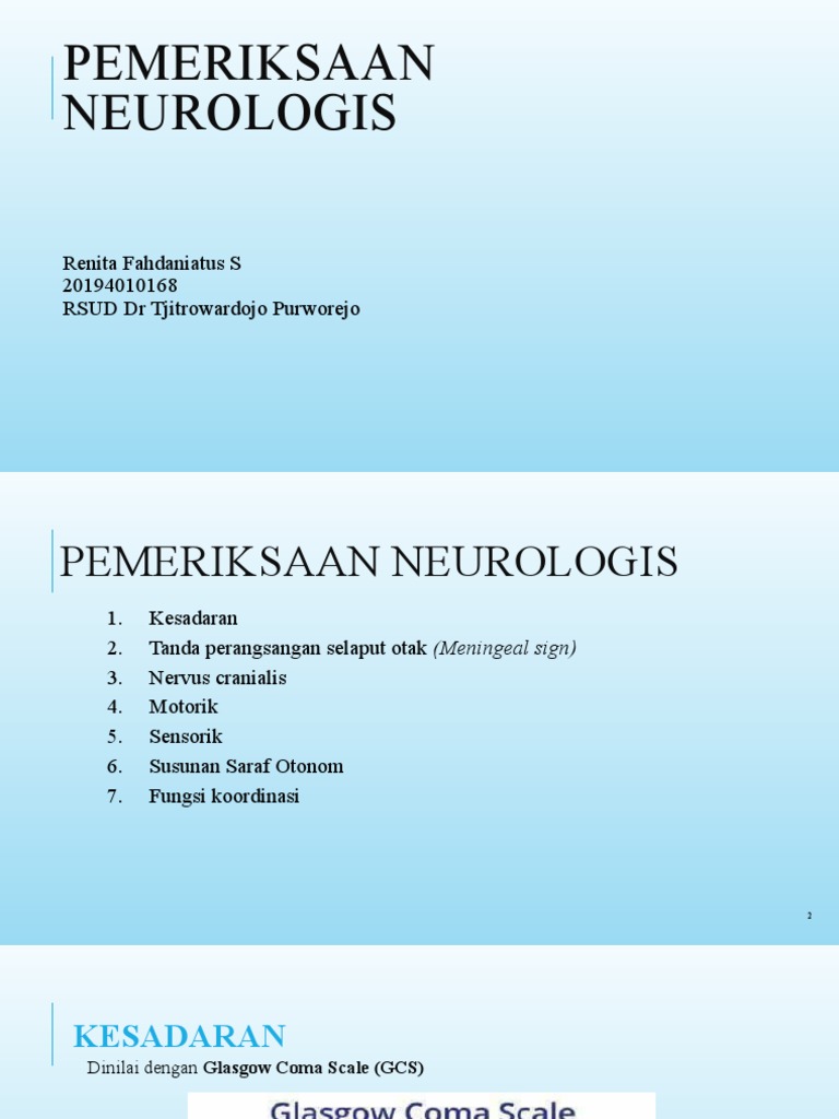 Pemeriksaan Neurologis | PDF