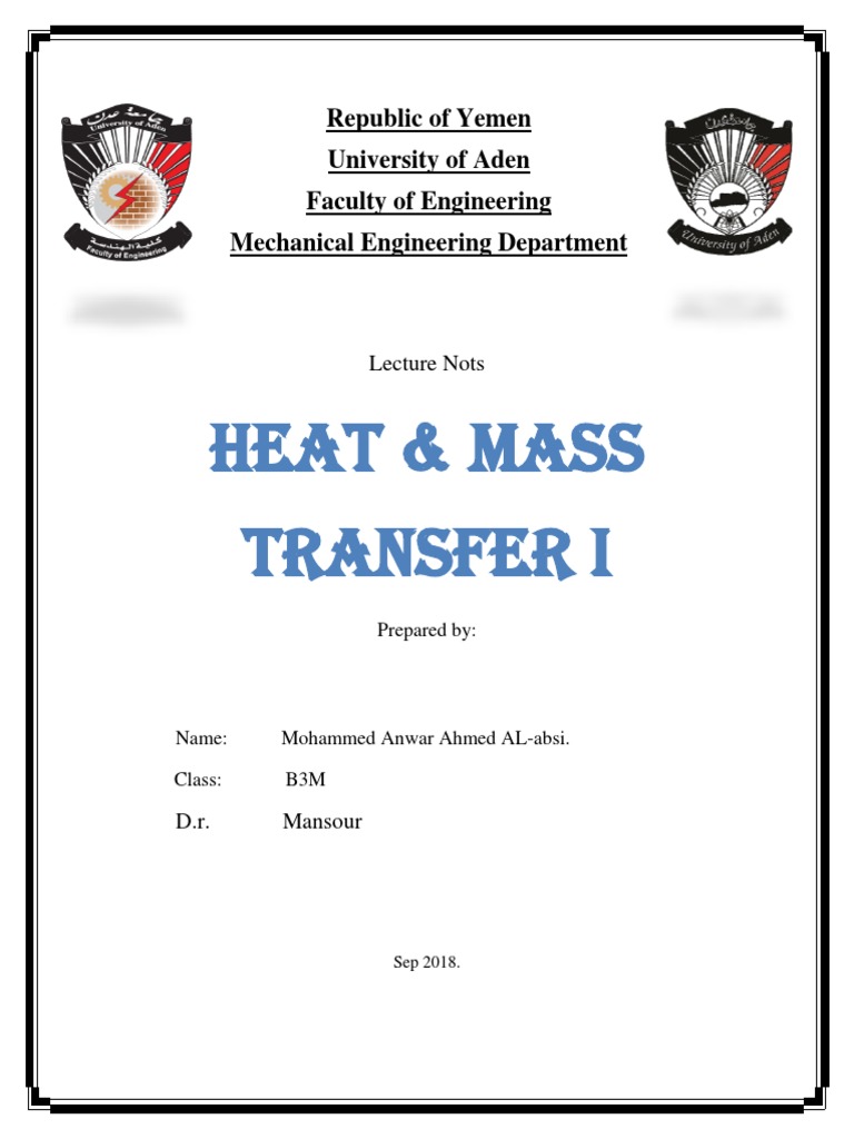 Heat Transfer Notes | PDF | Heat Transfer | Thermal Conduction