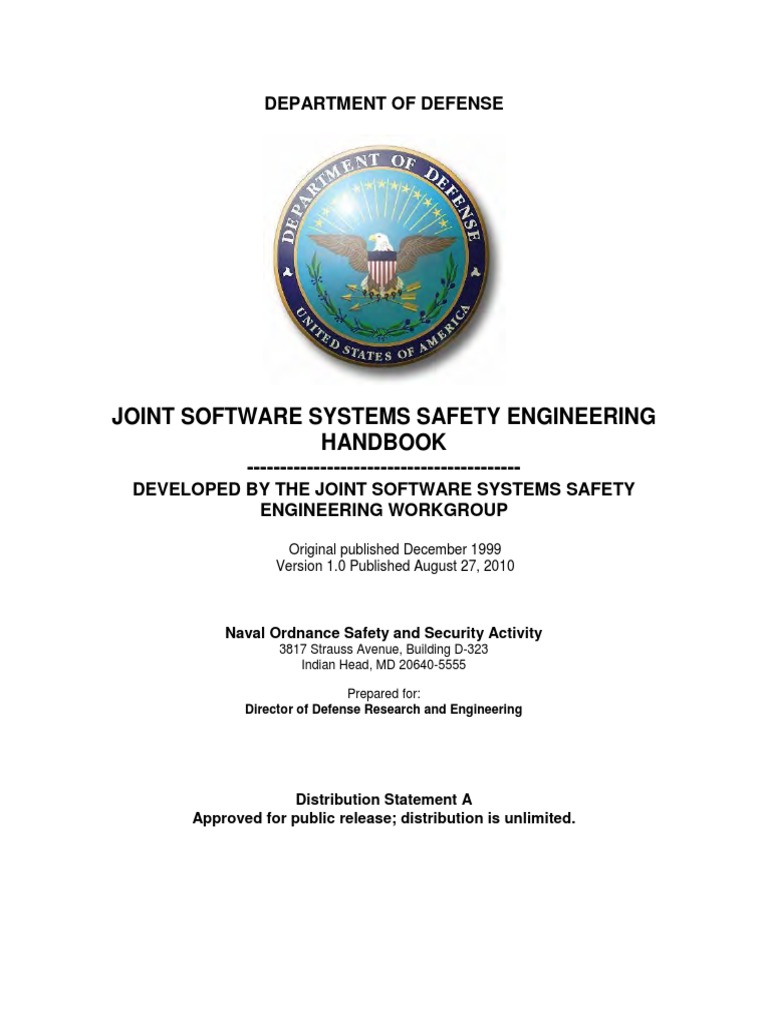 Joint SW Systems Safety Engineering Handbook | PDF | Systems ...