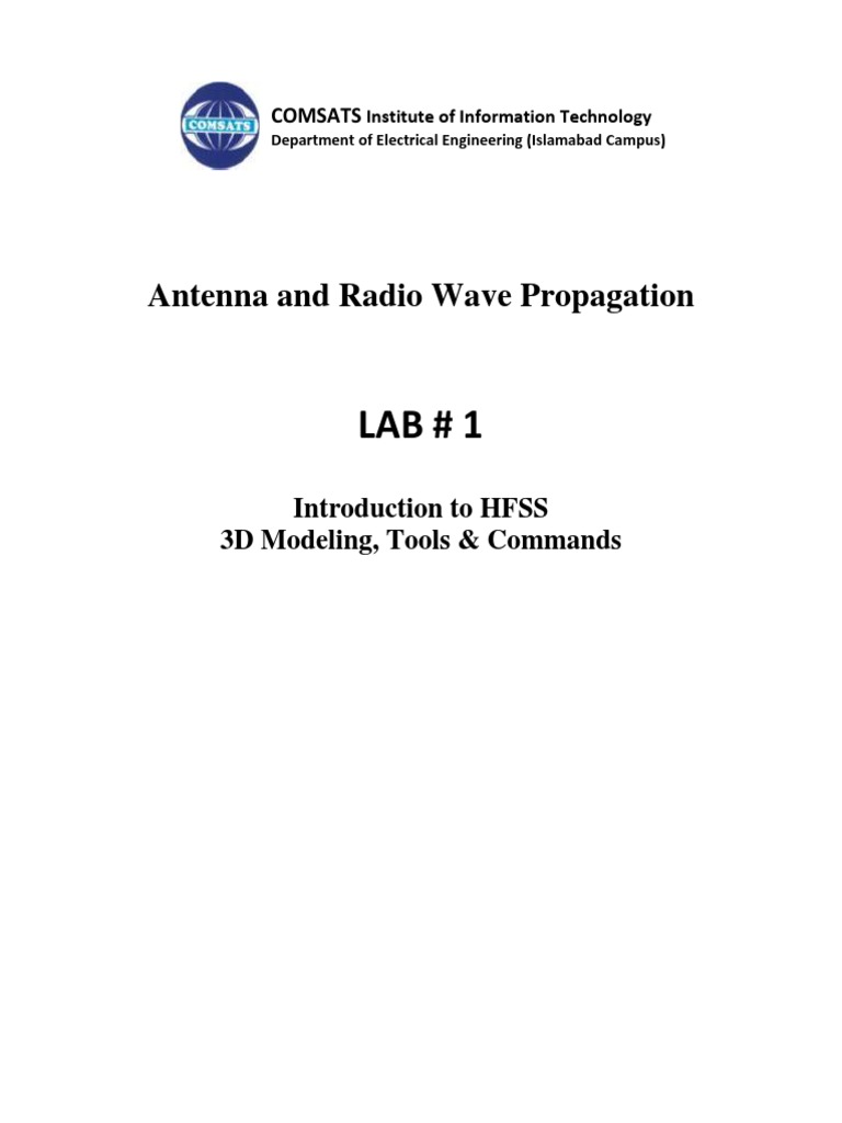 HFSS Lab Introduction | PDF | Menu (Computing) | Antenna (Radio)