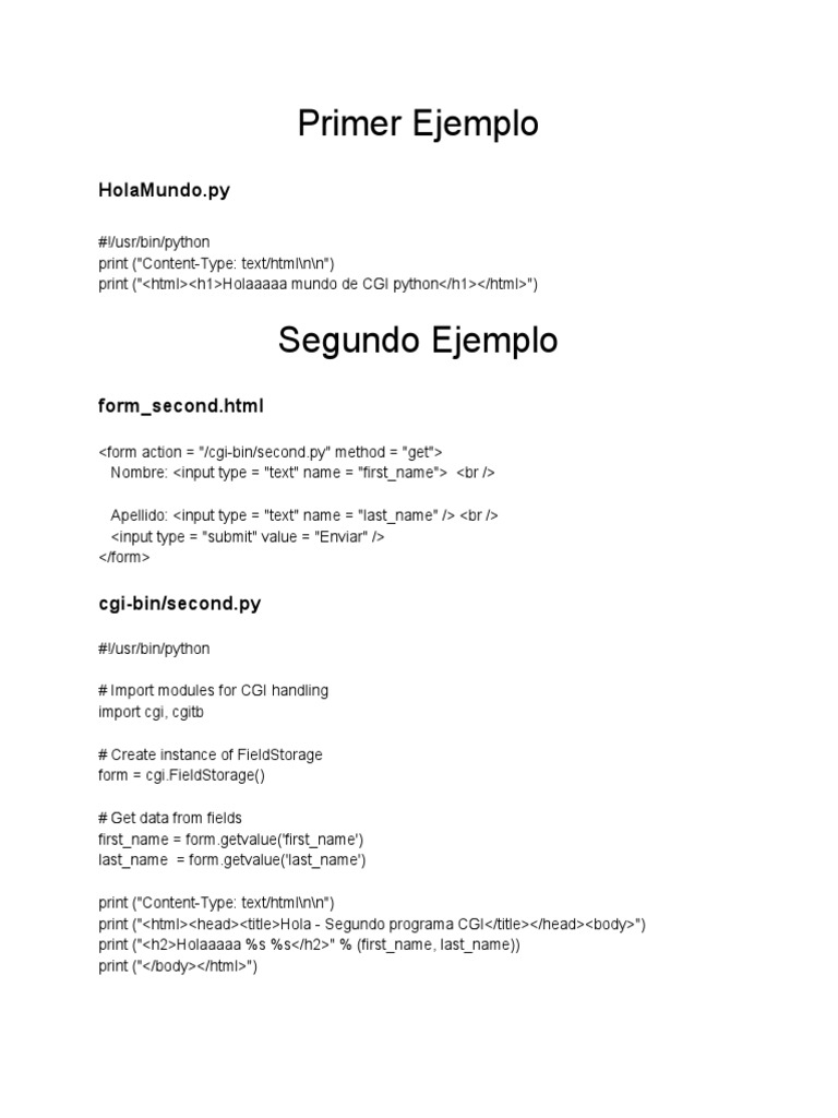 Python CGI | PDF | Python (lenguaje de programación) | Perl
