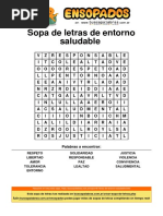 Sopa de Letras de Vida Saludable | PDF