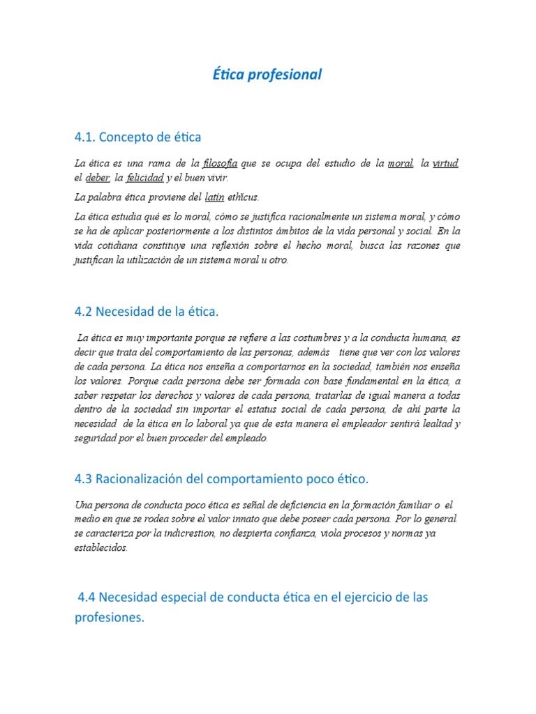 Etica Profesional | PDF | Moralidad | Comportamiento