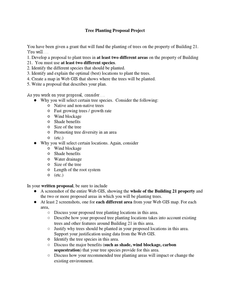 Tree Planting Proposal Project | PDF