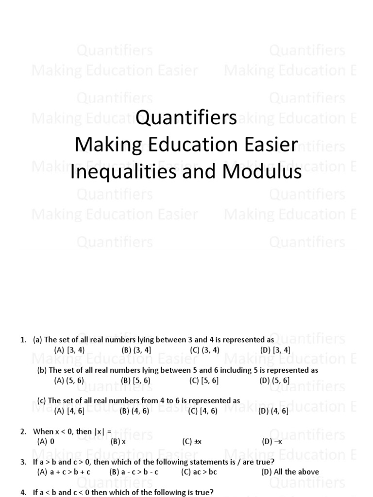 Inequalities and Modulus PDF | PDF | Discrete Mathematics | Mathematical Analysis