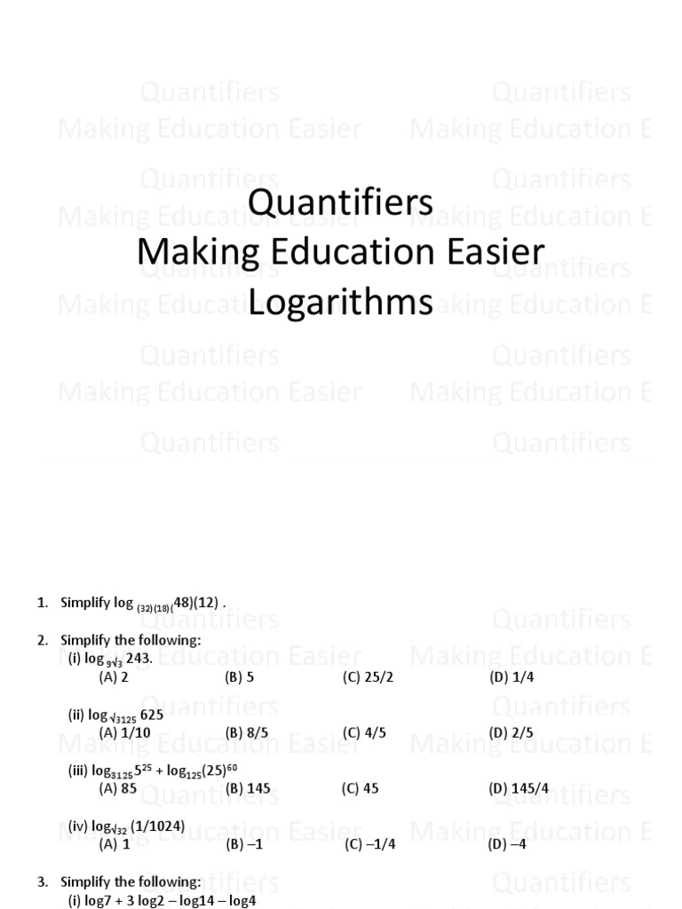 Logarithms PDF | PDF | Special Functions | Mathematical Notation