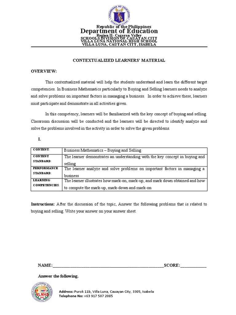 Contextualized LM in Reading and Writing Skills | PDF | Word | Noun