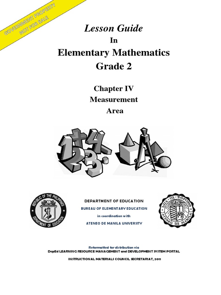 Elementary Mathematics Grade 2: Lesson Guide | PDF | Area | Metro Manila