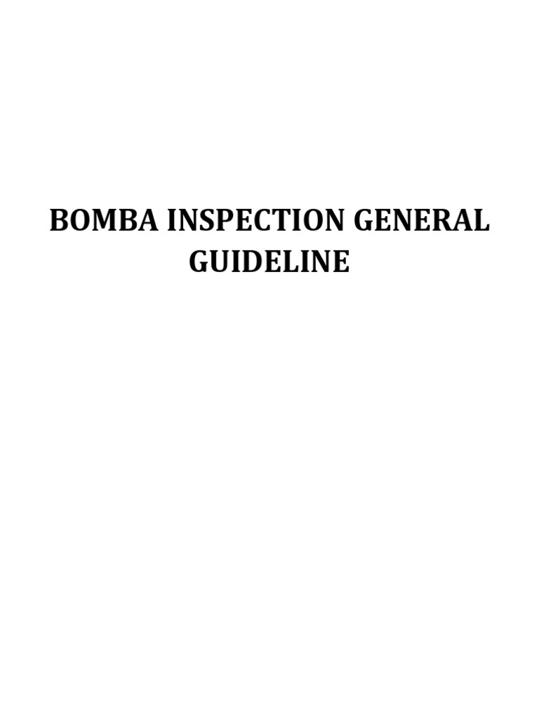 Bomba Inspection Guideline V2018 | PDF | Elevator | Firefighting