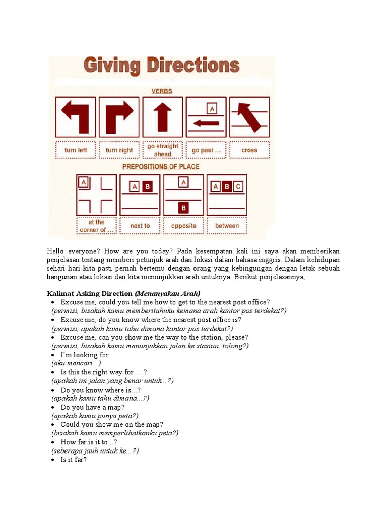 Asking and Giving Direction | PDF