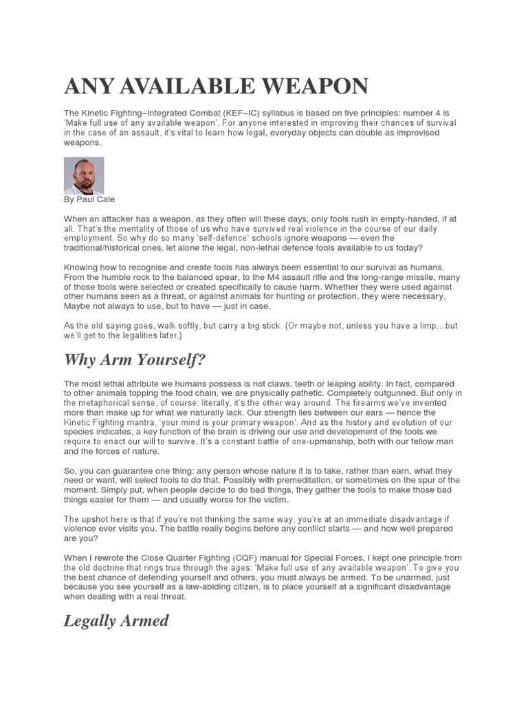 Everyday Objects as Weapons: A Guide to Improvising Self-Defense Tools ...