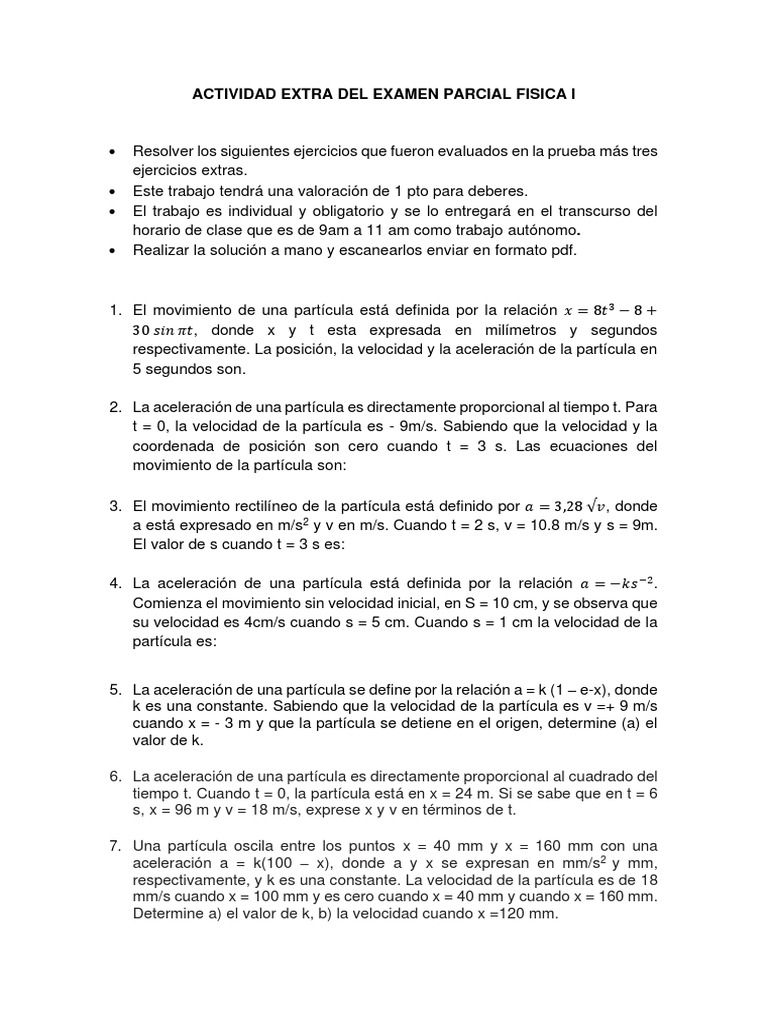 Ejercicios de Fisica para Resolver | PDF
