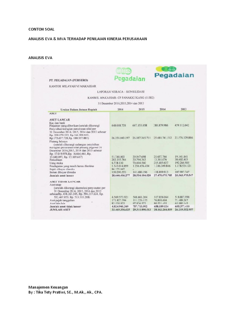 Contoh Analisis Eva Mva | PDF