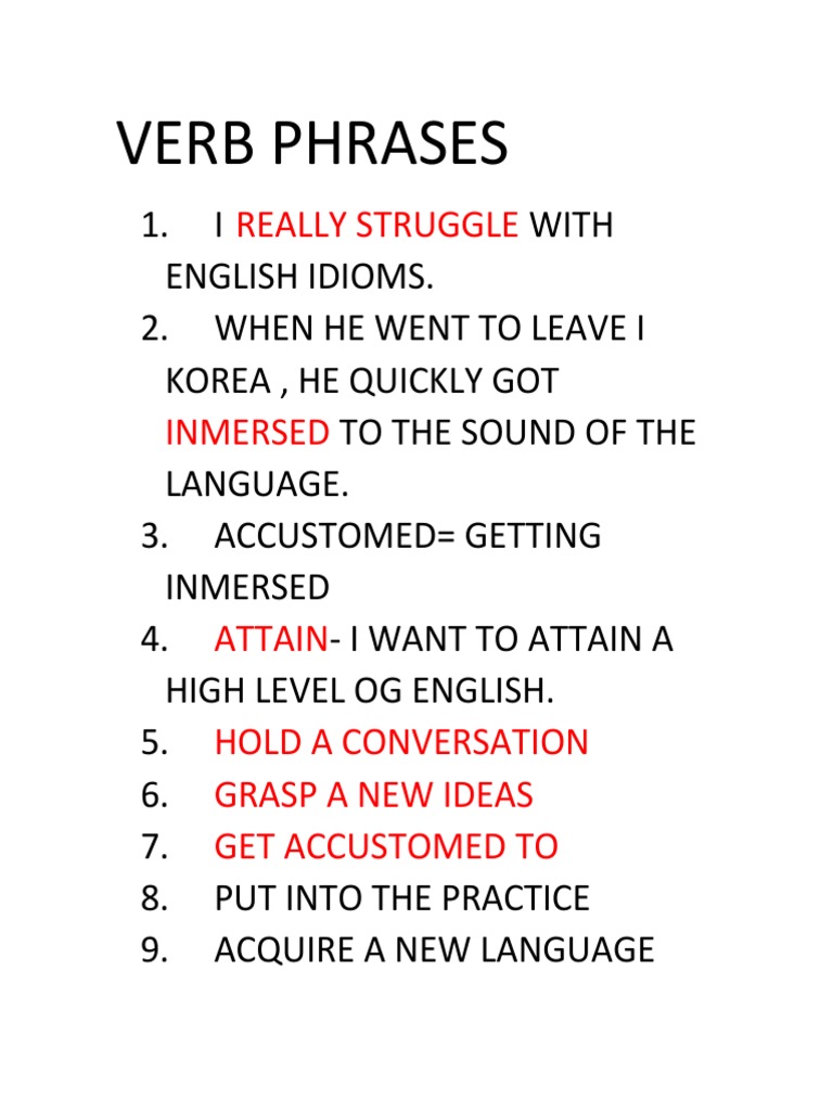 Verb Phrases | PDF