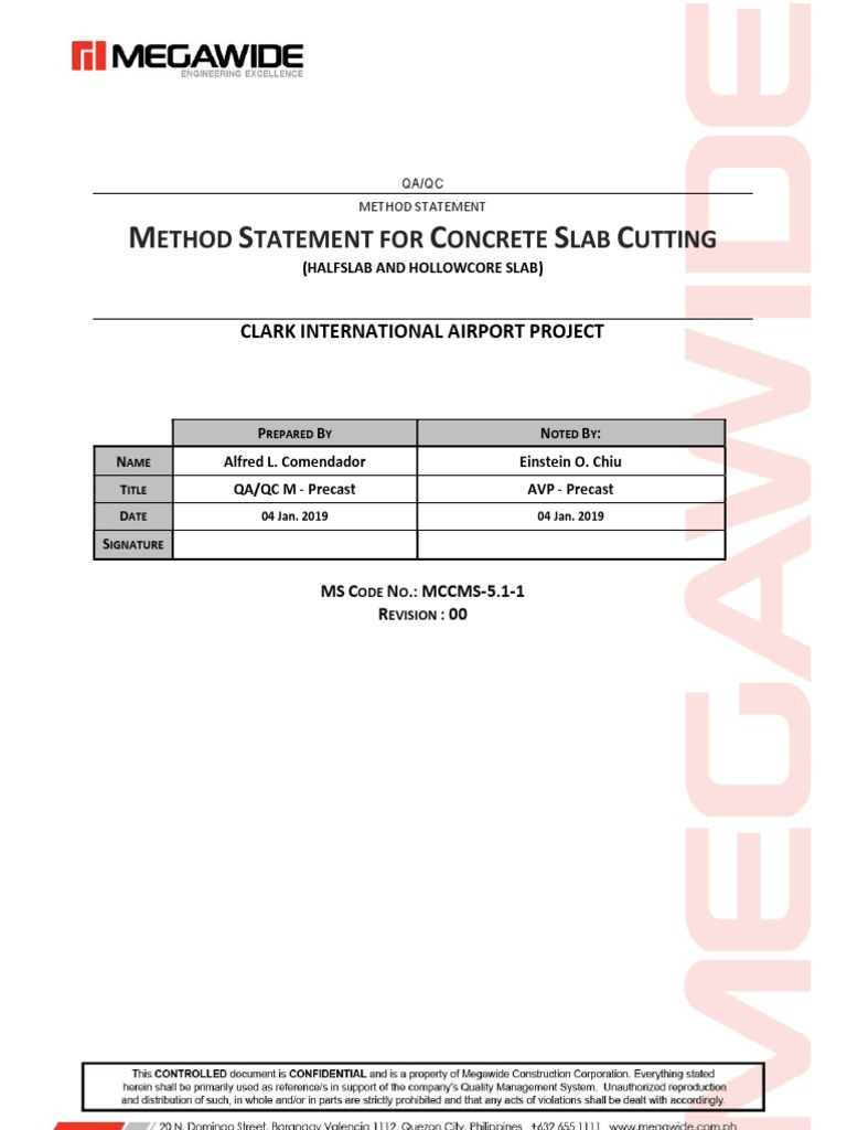 Method Statement For Cutting | PDF | Economic Sectors | Nature