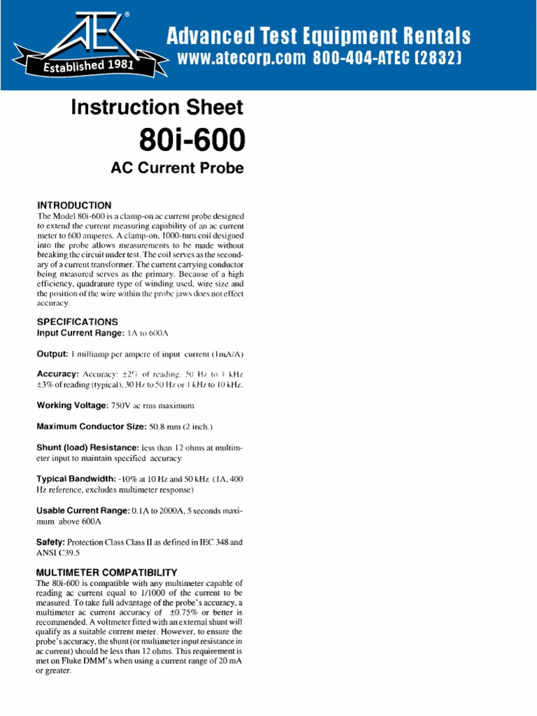 Advanced Test Equipment Rentals: Instruction Sheet | PDF | Electrical ...