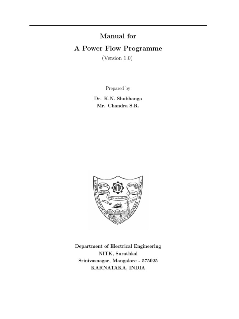 Power Flow Program Manual | PDF | Ac Power | Electrical Engineering
