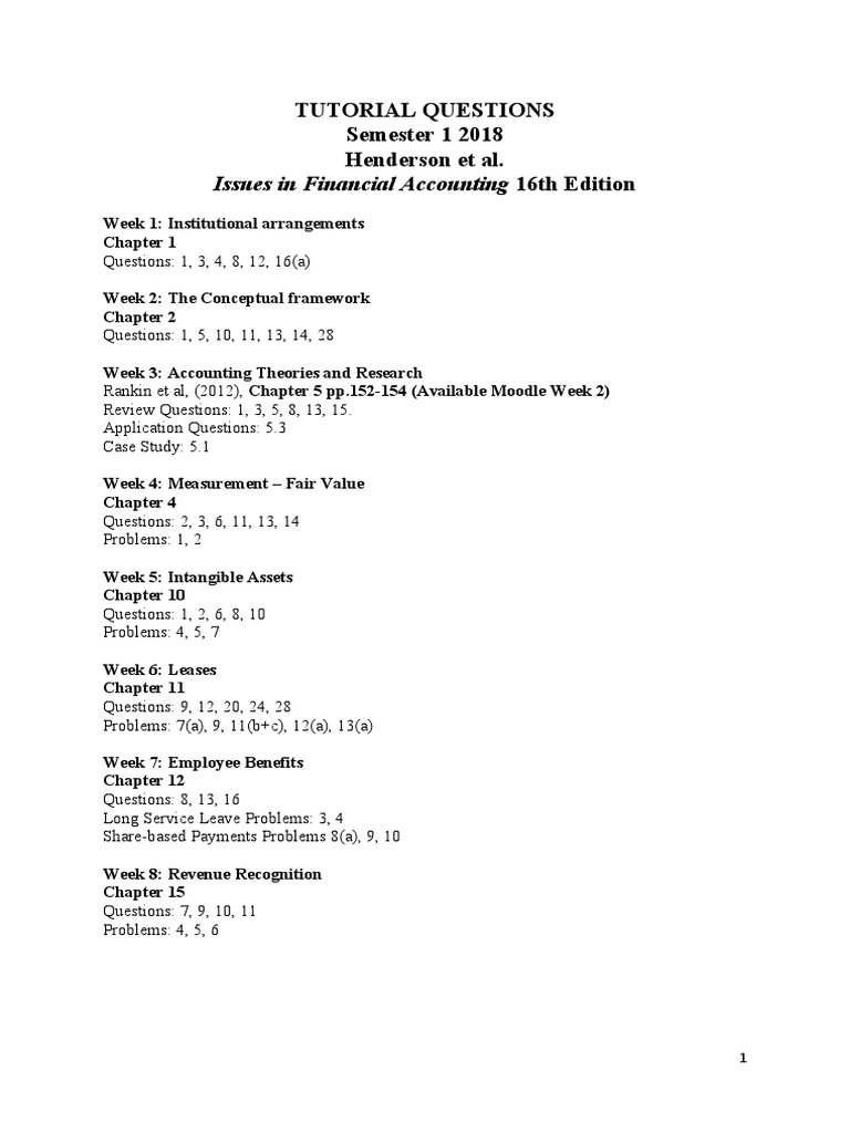 Tutorial Questions | PDF