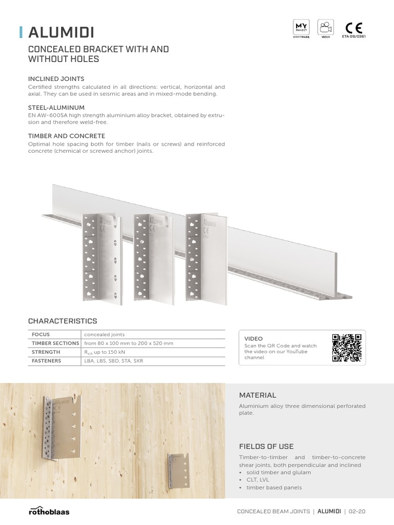 Alumidi: Concealed Bracket With and Without Holes | PDF | Beam ...