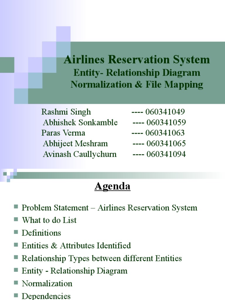 Airline Reservation System ER Diagram | PDF | Software Design ...