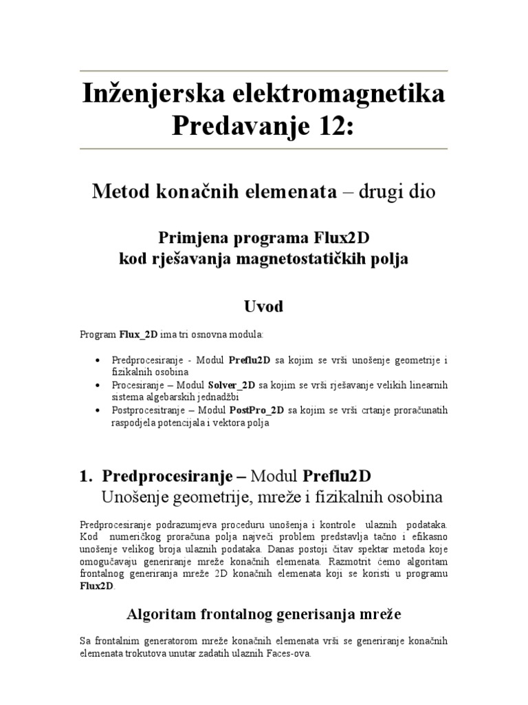 Inzenjerska Elektromagnetika - Predavanje 12 | PDF